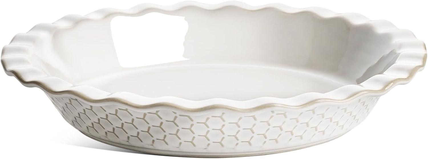LE TAUCI Pie Pans for Baking 9 Inch, Ceramic Pie Plate for Apple Pie ...