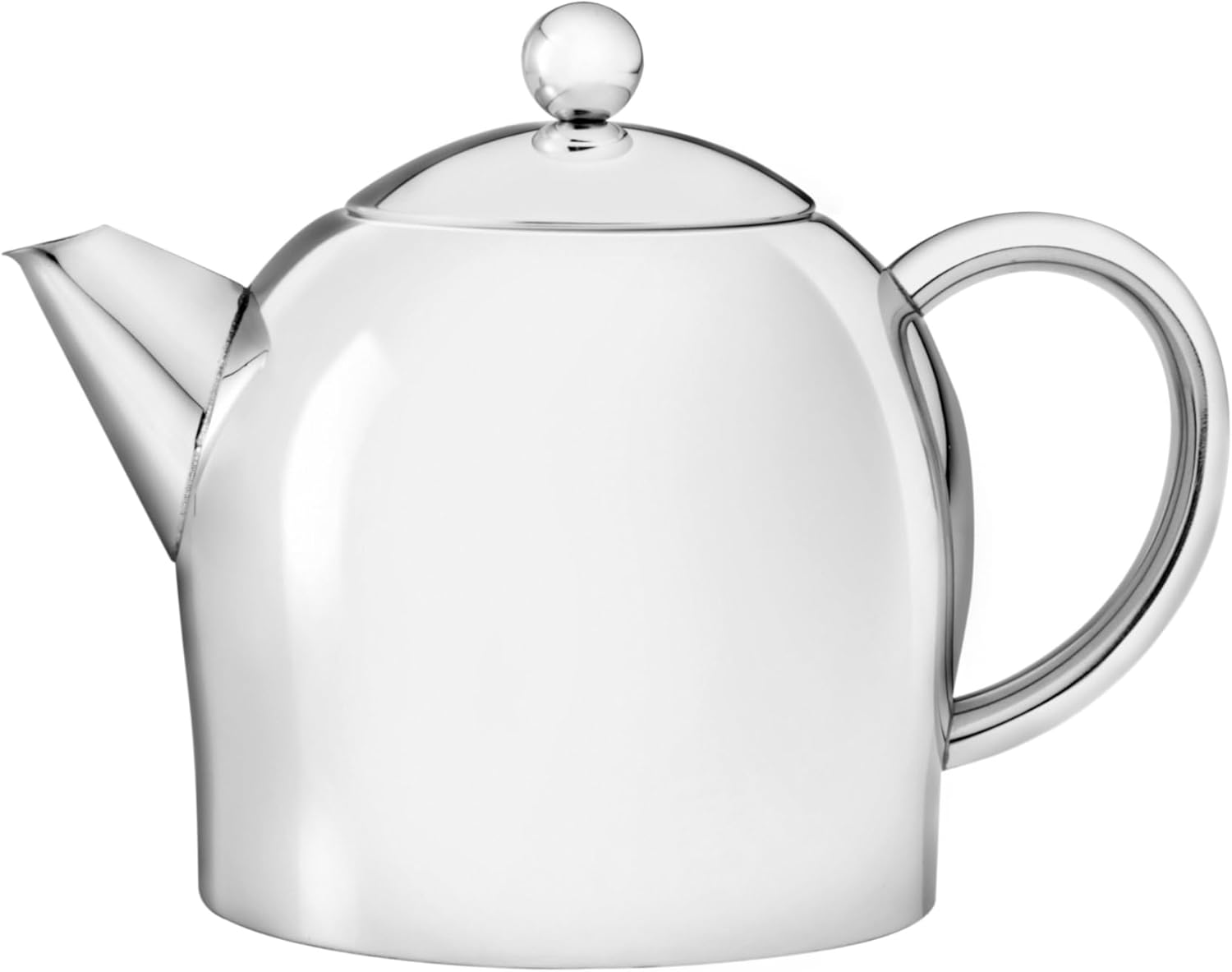 Santhee Double Walled Teapot, 0.5-Liter Stainless Steel Glossy Finish ...