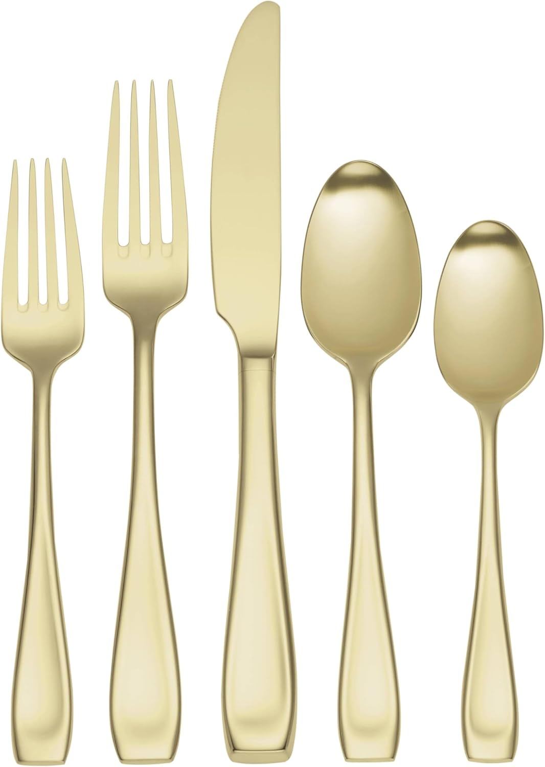 Oneida T711020PVDC Moda Satin Champagne 20 Piece Fine Flatware Set, Se ...