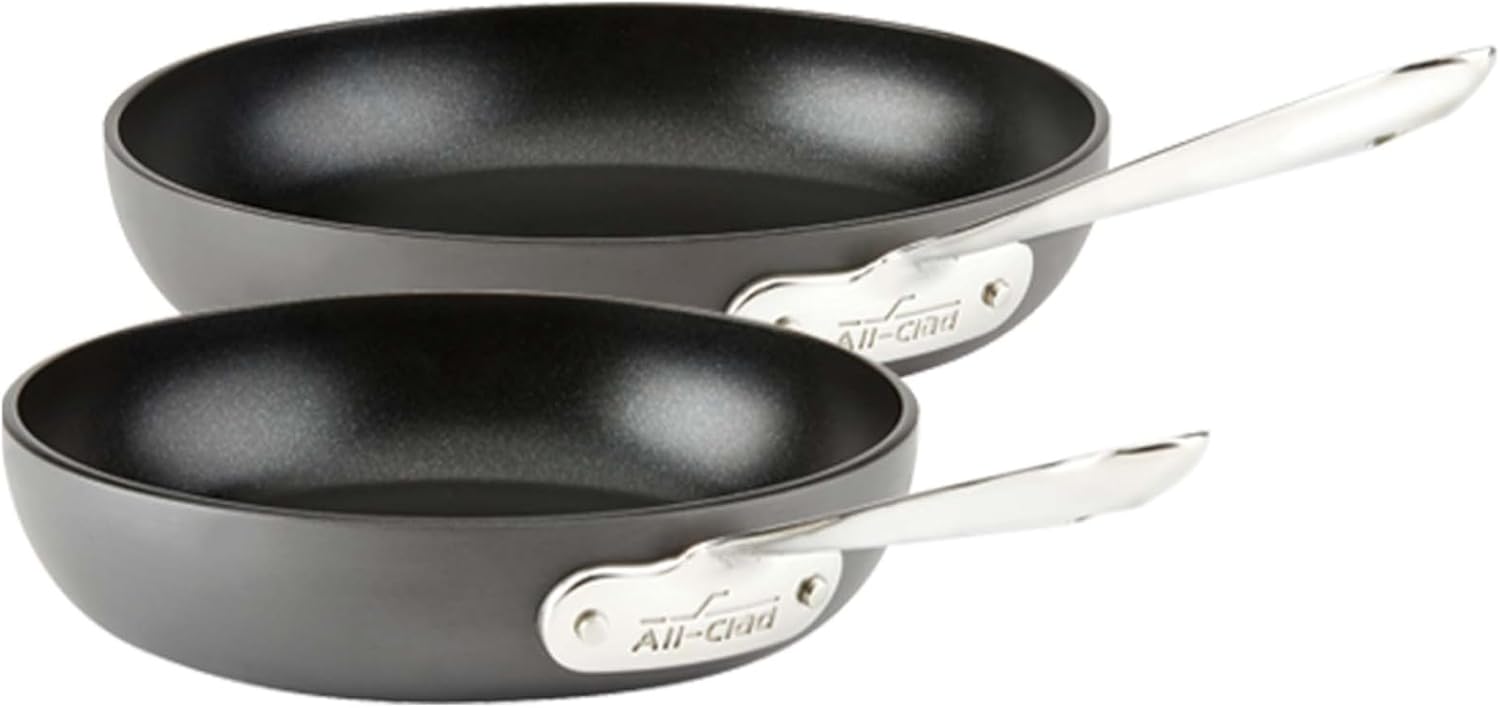 All-Clad HA1 Hard Anodized Non Stick Fry Pan Set 2 Piece, 8, 10 Inch ...