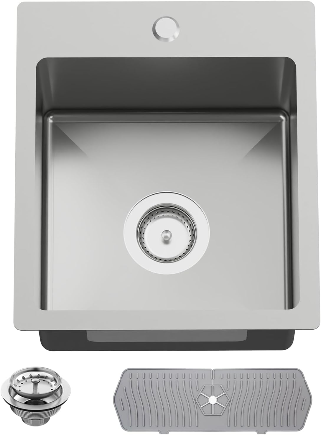 Kitchen And Bar Sink, 15x17 Inch Stainless Steel Drop In Kitchen Sink ...