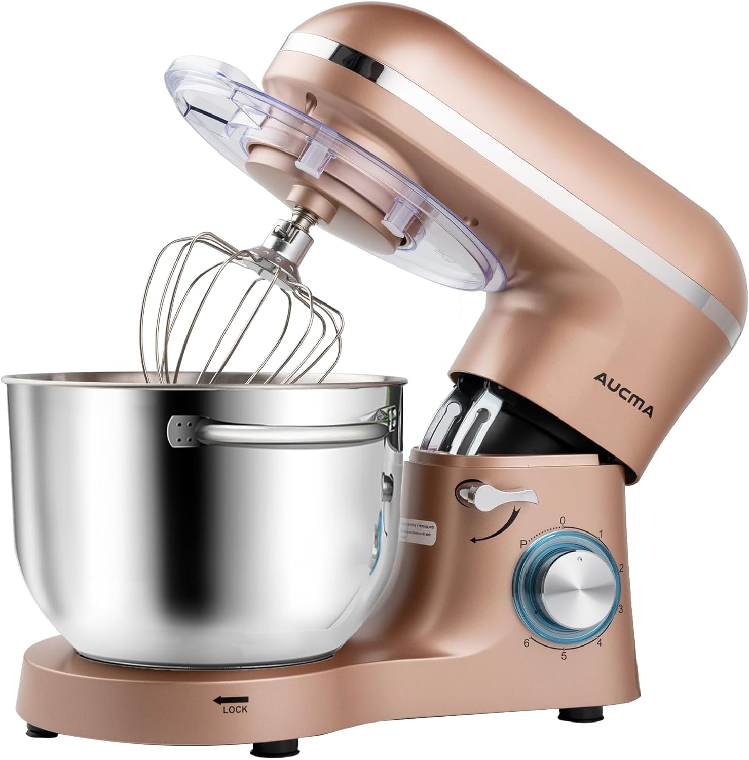 Aucma Stand Mixer,6.5-QT 660W 6-Speed Tilt-Head Food Mixer, Kitchen El ...