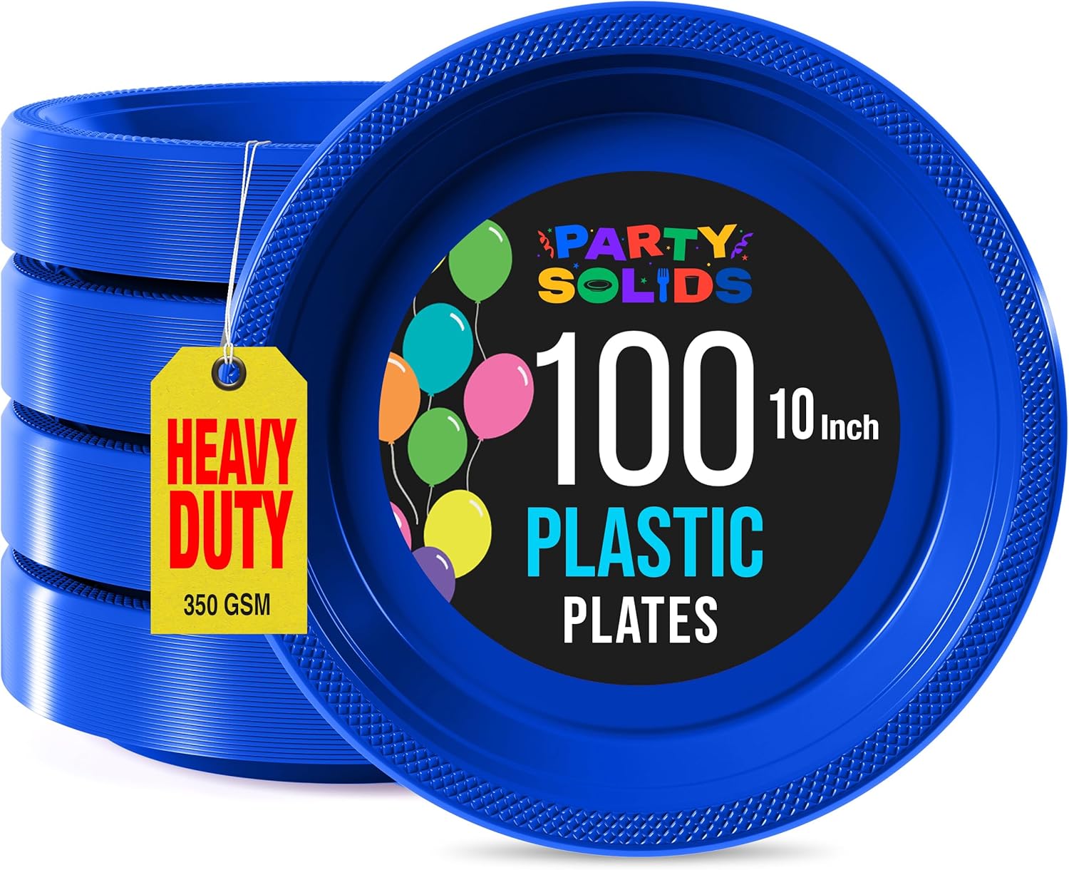 Exquisite Party Solids Dark Blue Plastic Plates For Party 10" Dark Blu ...